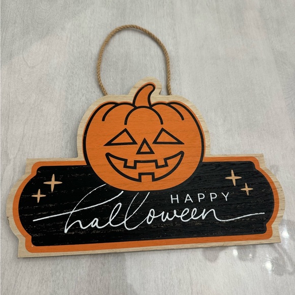 Target | Holiday | Nwt Target Bullseye Happy Halloween Wooden Pumpkin ...